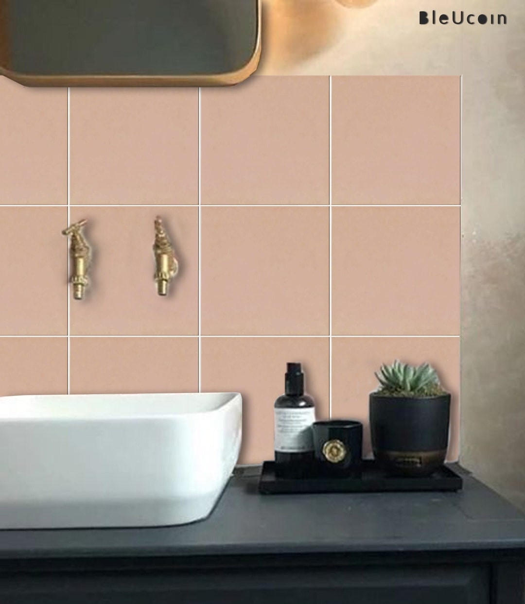 Blush Peel and stick Tile Decal, Kitchen Bathroom Wall Tile Vinyl decal ...