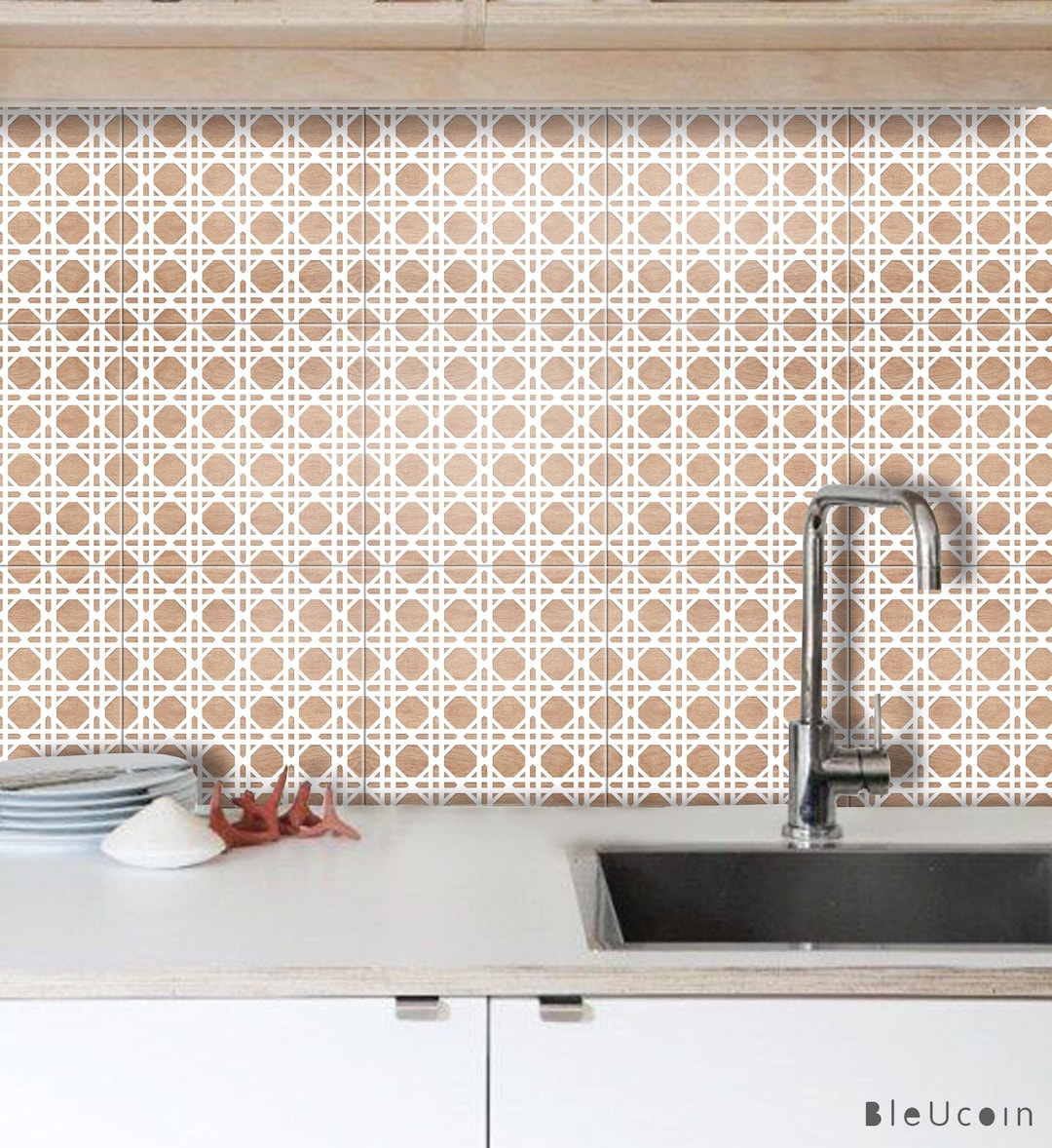 Rattan Peel & Stick Tile Sticker Kitchen Bathroom Backsplash Stair ...