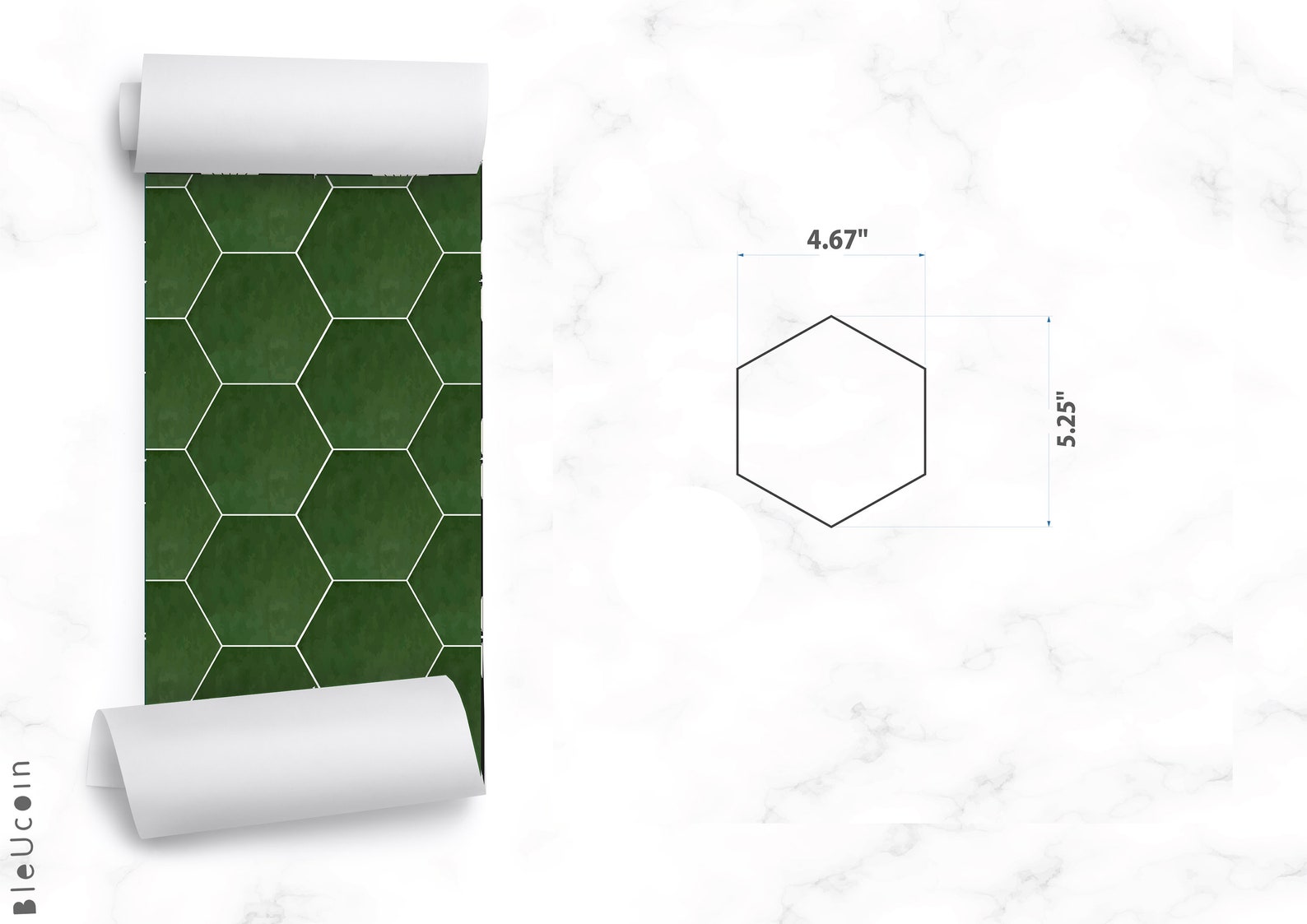 Hex Moss Green Kitchen Bathroom Backsplash Floor Panel Wall Tile ...