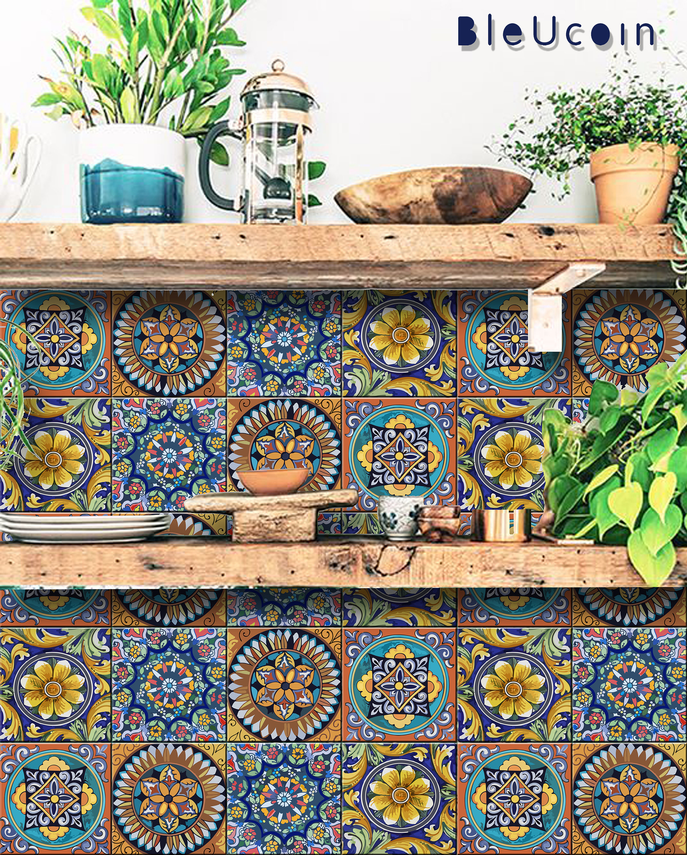 Tile Stickers: Sicilian Tile/ Wall / Floor Kitchen Bathroom | Etsy Italia