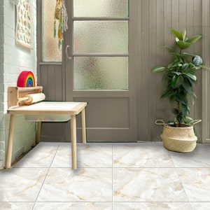 Marble Beige Tile Wall Stair Floor Self Adhesive Vinyl Stickers ...