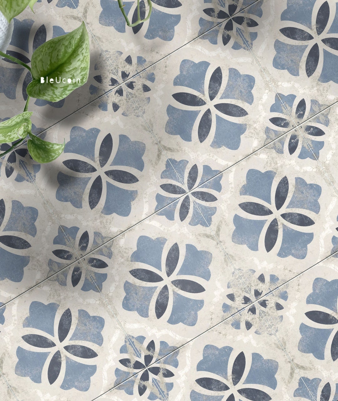 Rockhill Peel & Stick Floor Tile Sticker I Removable Anti-slip Vinyl ...