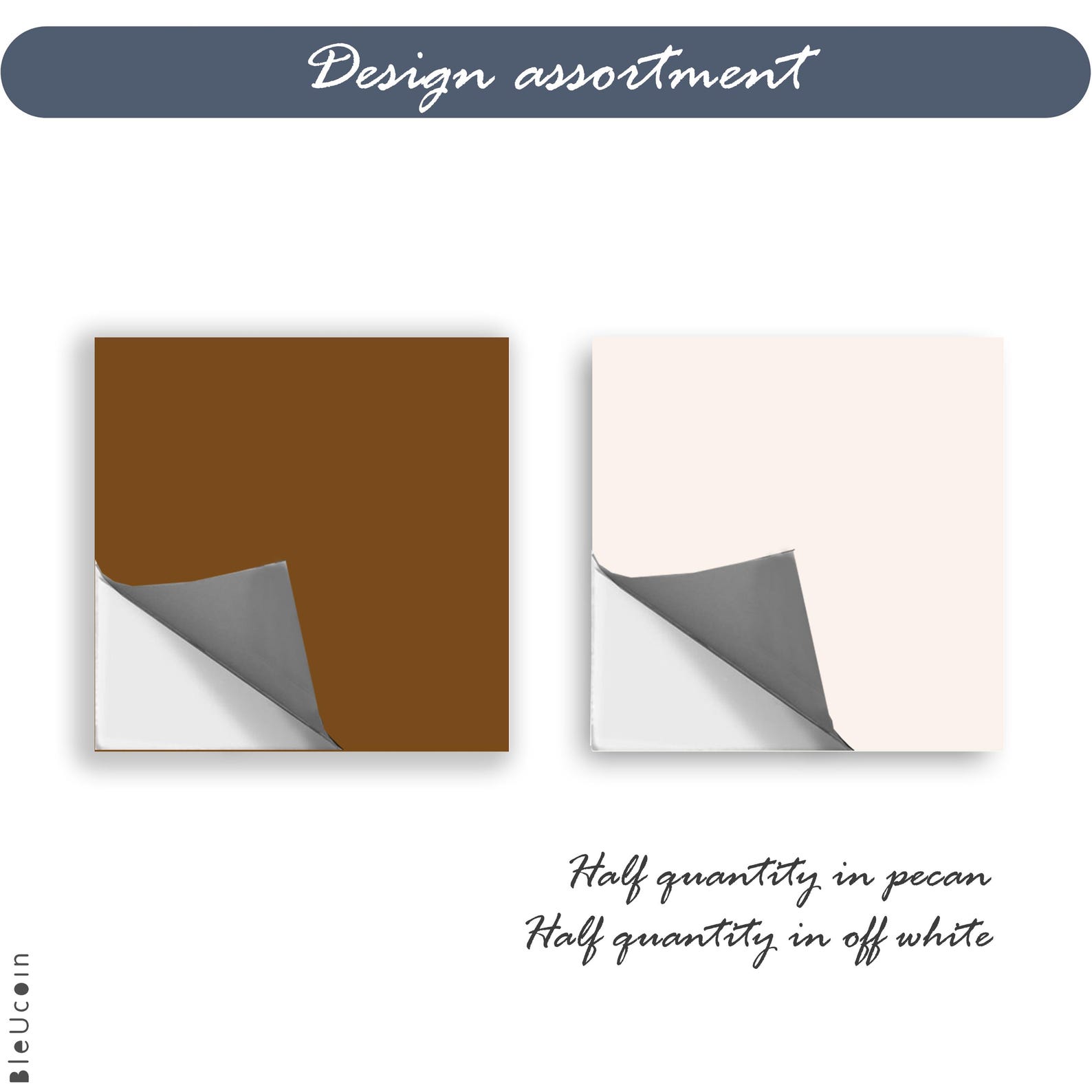 Pecan and off White Checker Peel & Stick Tile Sticker Kitchen Bathroom ...