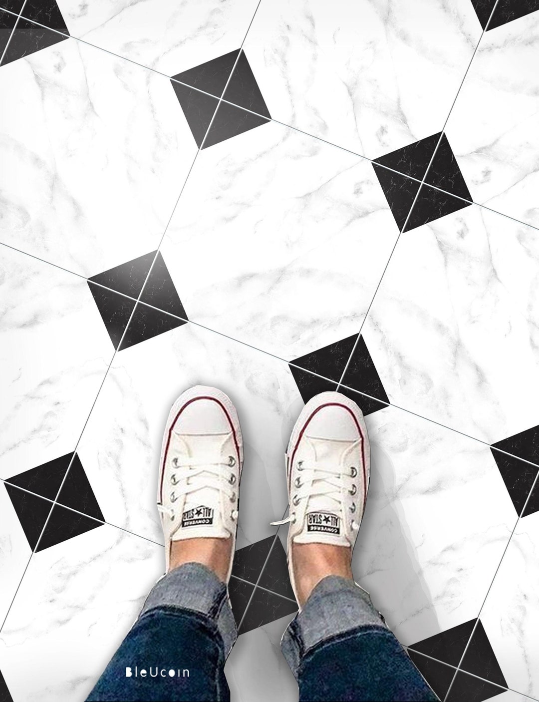 Rio Marble Peel & Stick Floor Tile Sticker I Removable Anti-slip Vinyl ...