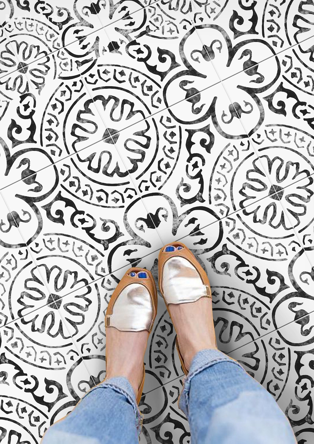 Amalfi Vinyl Floor Tile Stickers Floor Decals-removable ...