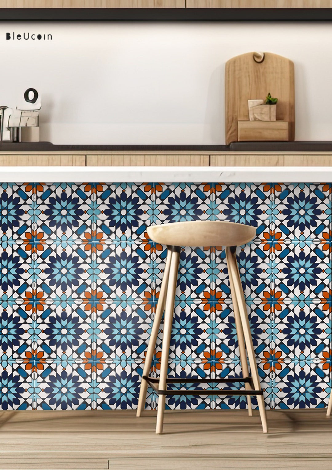 Tanjore Peel & Stick Tile Sticker for Tile, Wall, Floor, Stair Riser ...