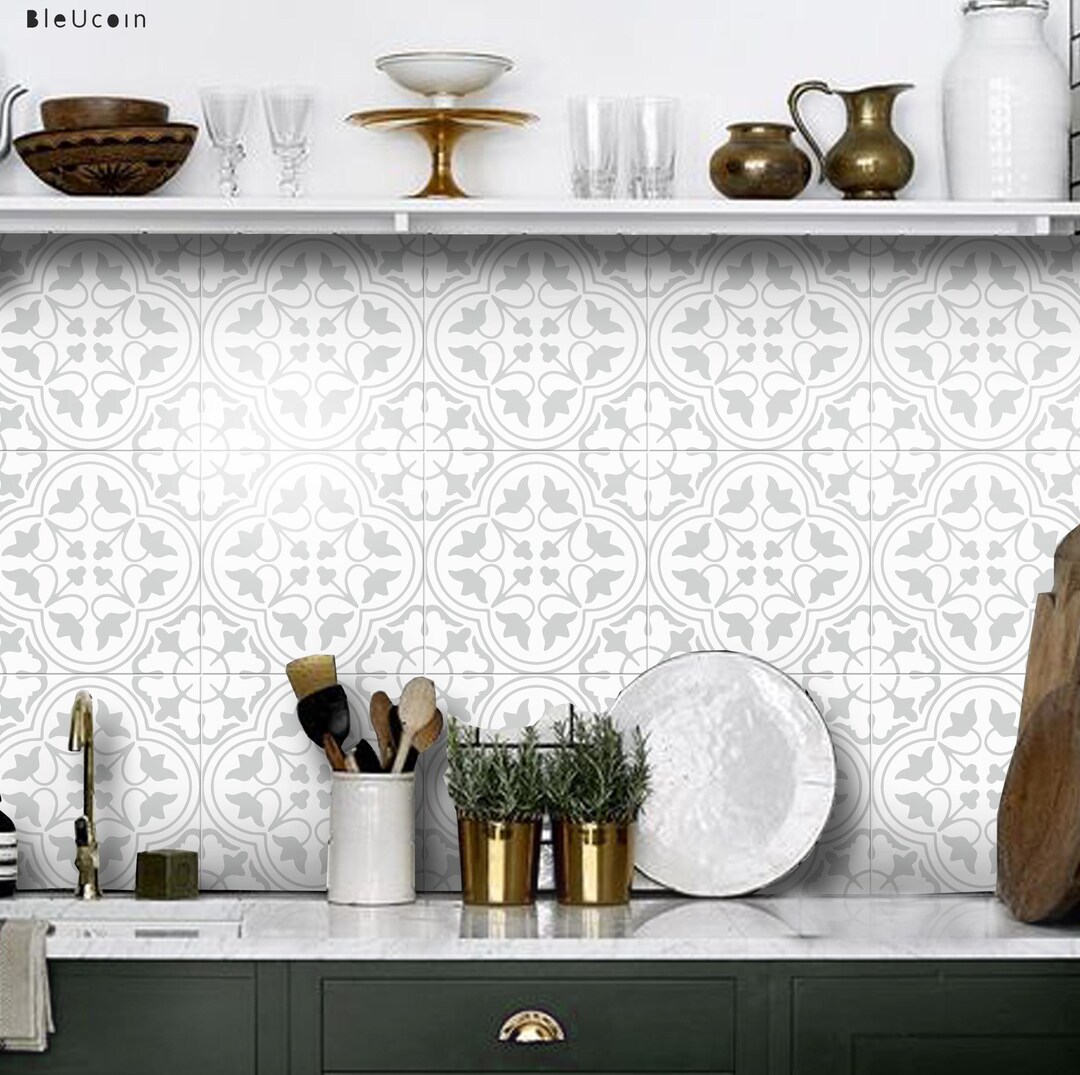 Tangier Light Tile Wall Stair Floor Self Adhesive Vinyl Stickers ...