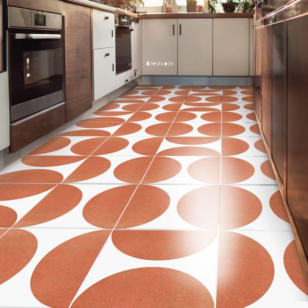 Parma Ginger Peel & Stick Floor Tile Sticker I Removable Anti-slip ...