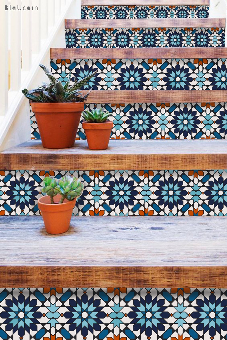 Tanjore Peel & Stick Tile Sticker for Tile, Wall, Floor, Stair Riser ...