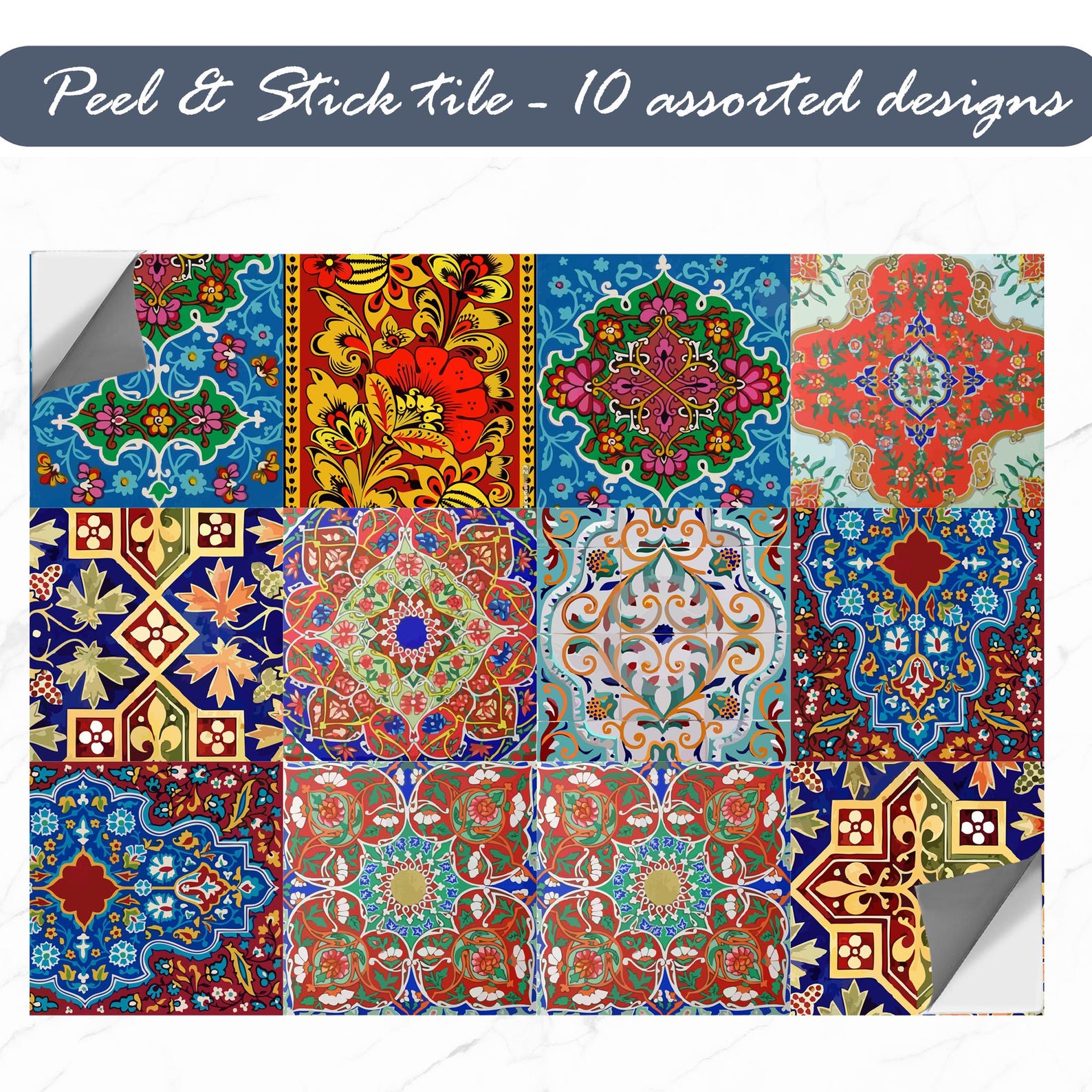 Moscow Peel and Stick Tile Stickers Kitchen Bathroom Backsplash Floor ...