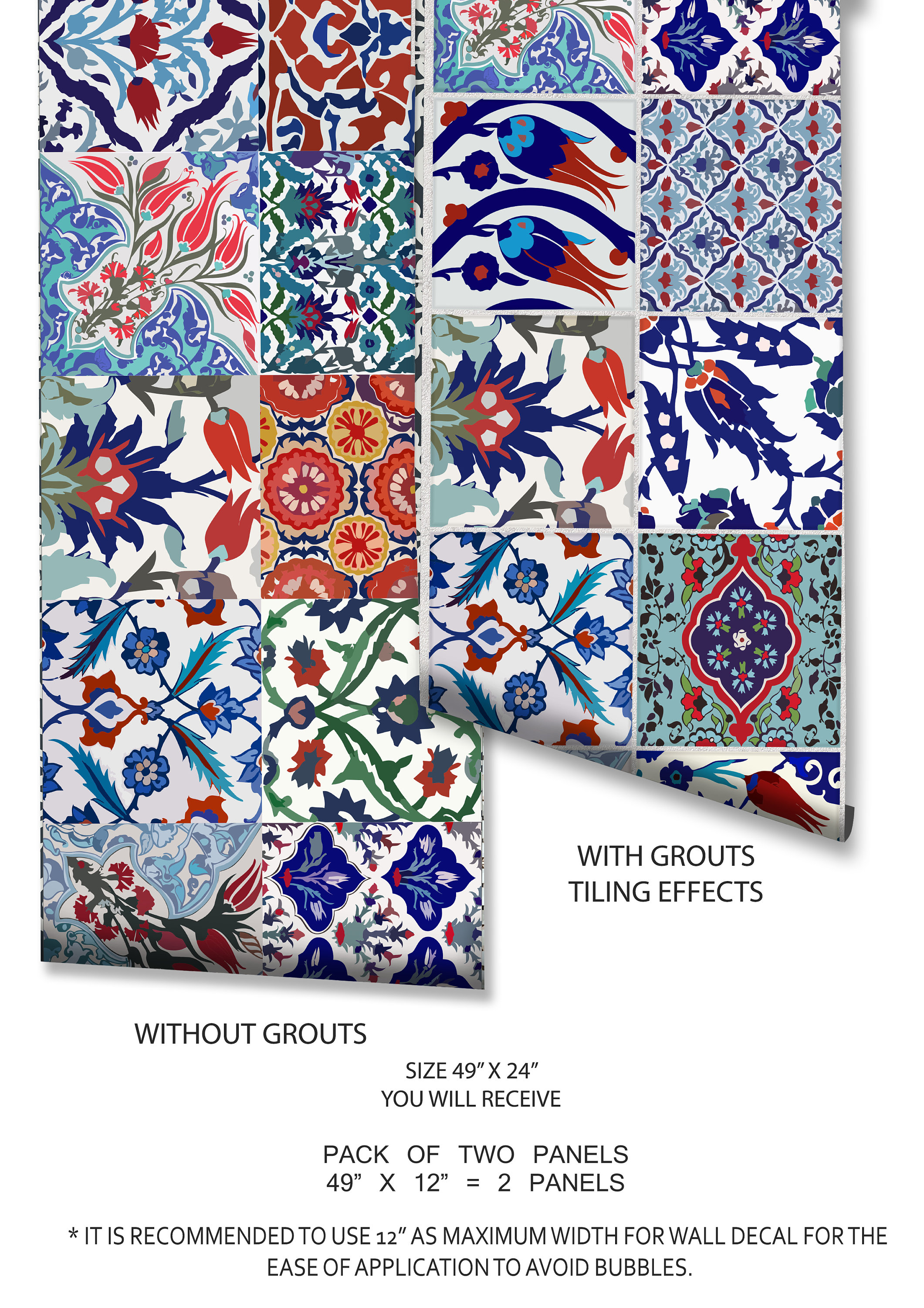 Turkish Tile/Wall/ Floor Decals for Kitchen, Bathroom, Stairs, Door ...