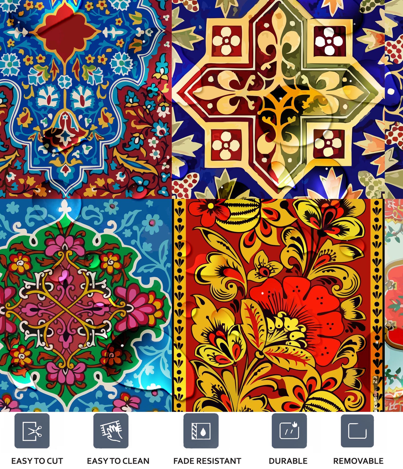 Moscow Peel and Stick Tile Stickers Kitchen Bathroom Backsplash Floor ...