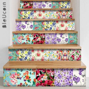 Floral Peel and Stick Tile Stickers Kitchen Bathroom Backsplash Floor ...
