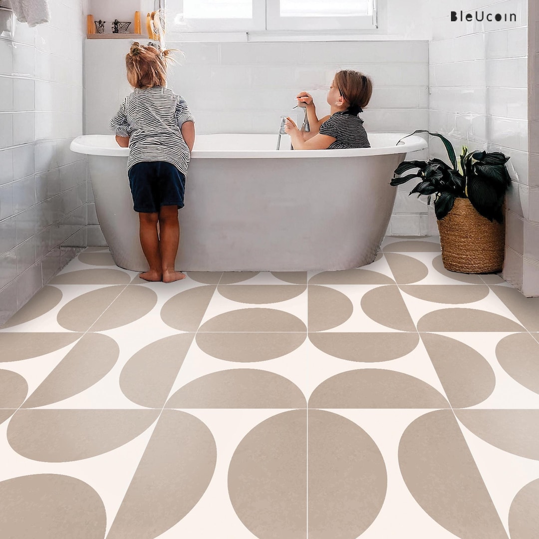 Parma Sand Peel & Stick Floor Tile Sticker I Removable Anti-slip Vinyl ...