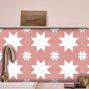 Carson Flamingo Peel and Stick Tile Floor Decals for Kitchen Bathroom ...