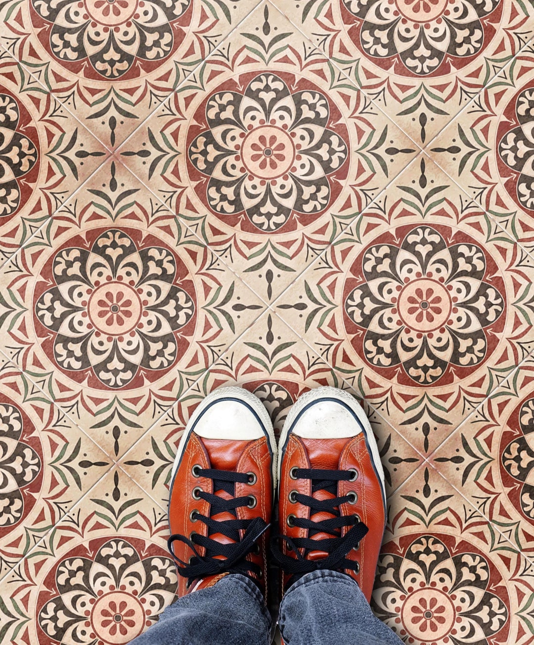 Venetian Peel & Stick Floor Tile Sticker I Removable Anti-slip Vinyl ...