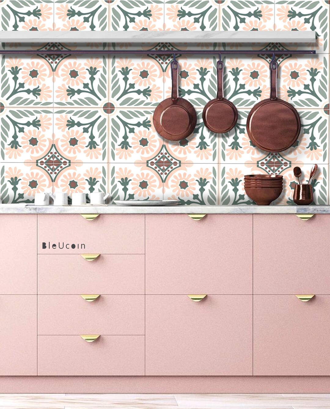 Havaanna Blush Tile Wall Stair Floor Self Adhesive Vinyl - Etsy