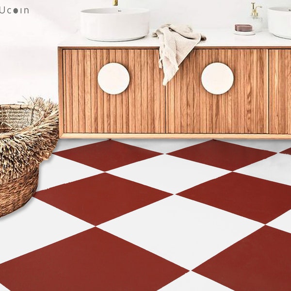 Red Tile Floor Stickers - Etsy