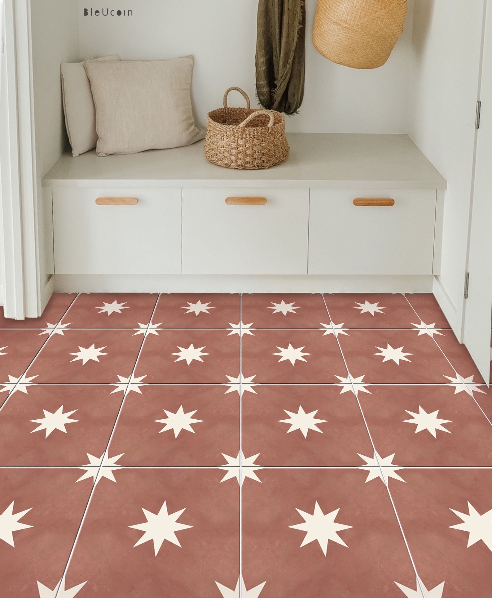 Derby Rust Peel and Stick Tile Decal Kitchen Bathroom Backsplash Floor ...