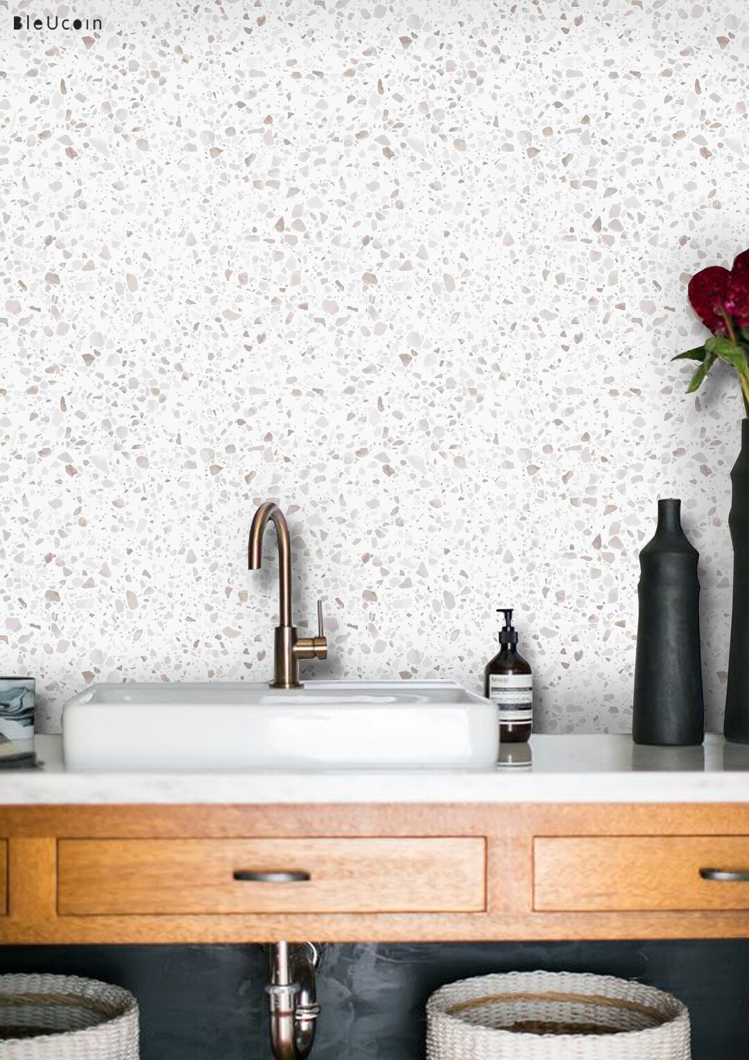 Quebec Terrazzo Tile Stickers, Vinyl Wall Stair Floor Decals (matte ...