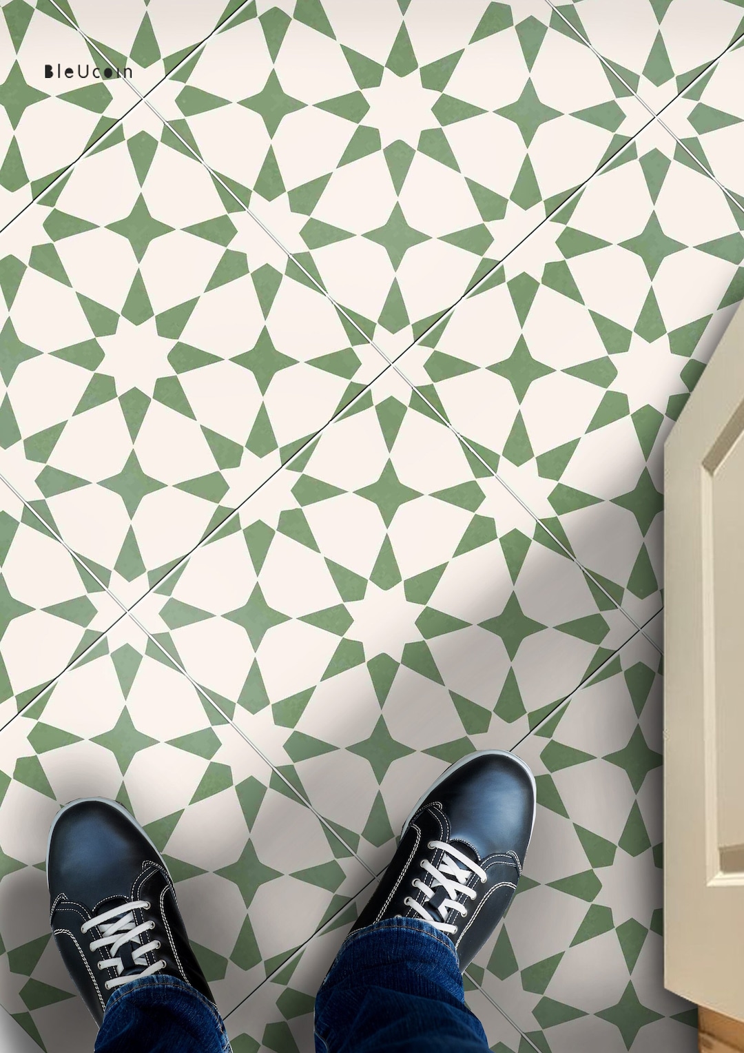 Pacific Sage Peel & Stick Floor Tile Sticker I Removable Anti-slip ...