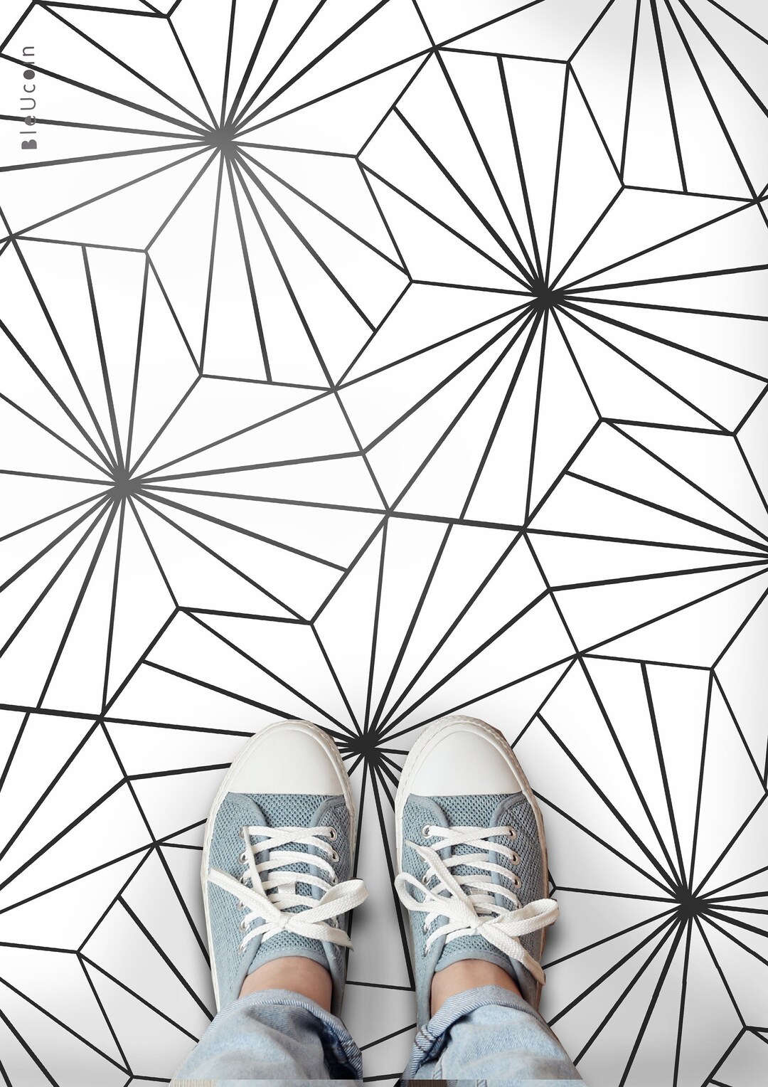 Kobe White Kitchen Bathroom Wall Floor Self Adhesive Vinyl Stickers ...