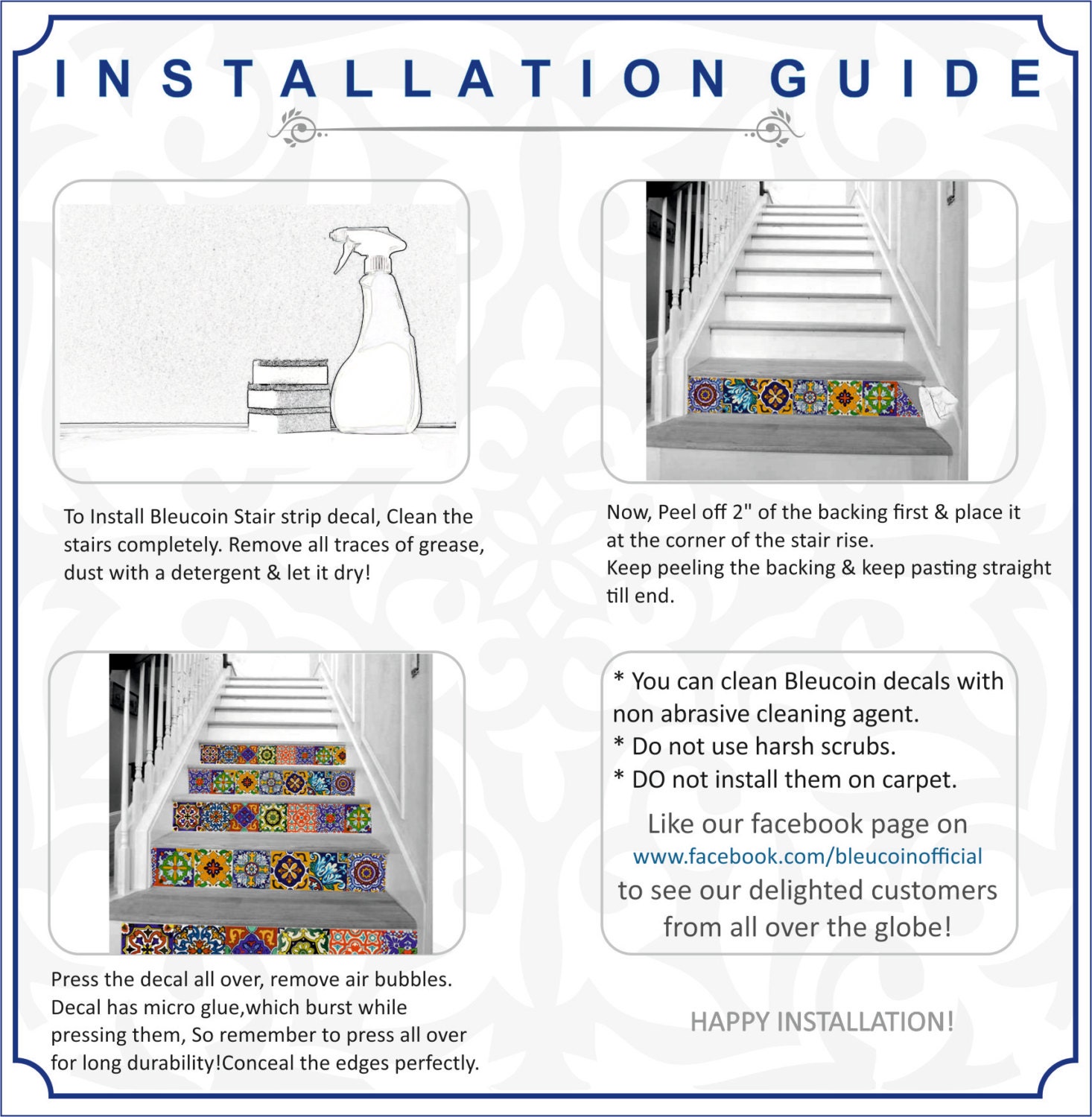 Art Deco Peel and Stick Stair Riser Vinyl Strip Self Adhesive | Etsy