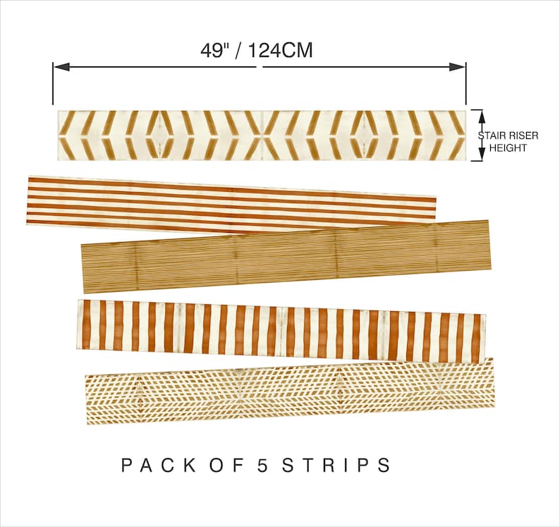 Hanover Brick 6"x 49" - 5 Strips, Matt Finish Peel and Stick Stair ...