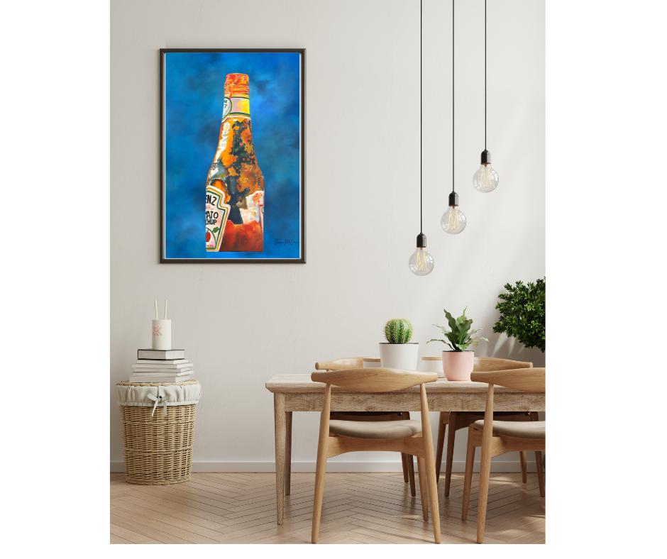 Ketchup Art Print, Colorful Food Painting, Kitchen Wall Decor (digital ...