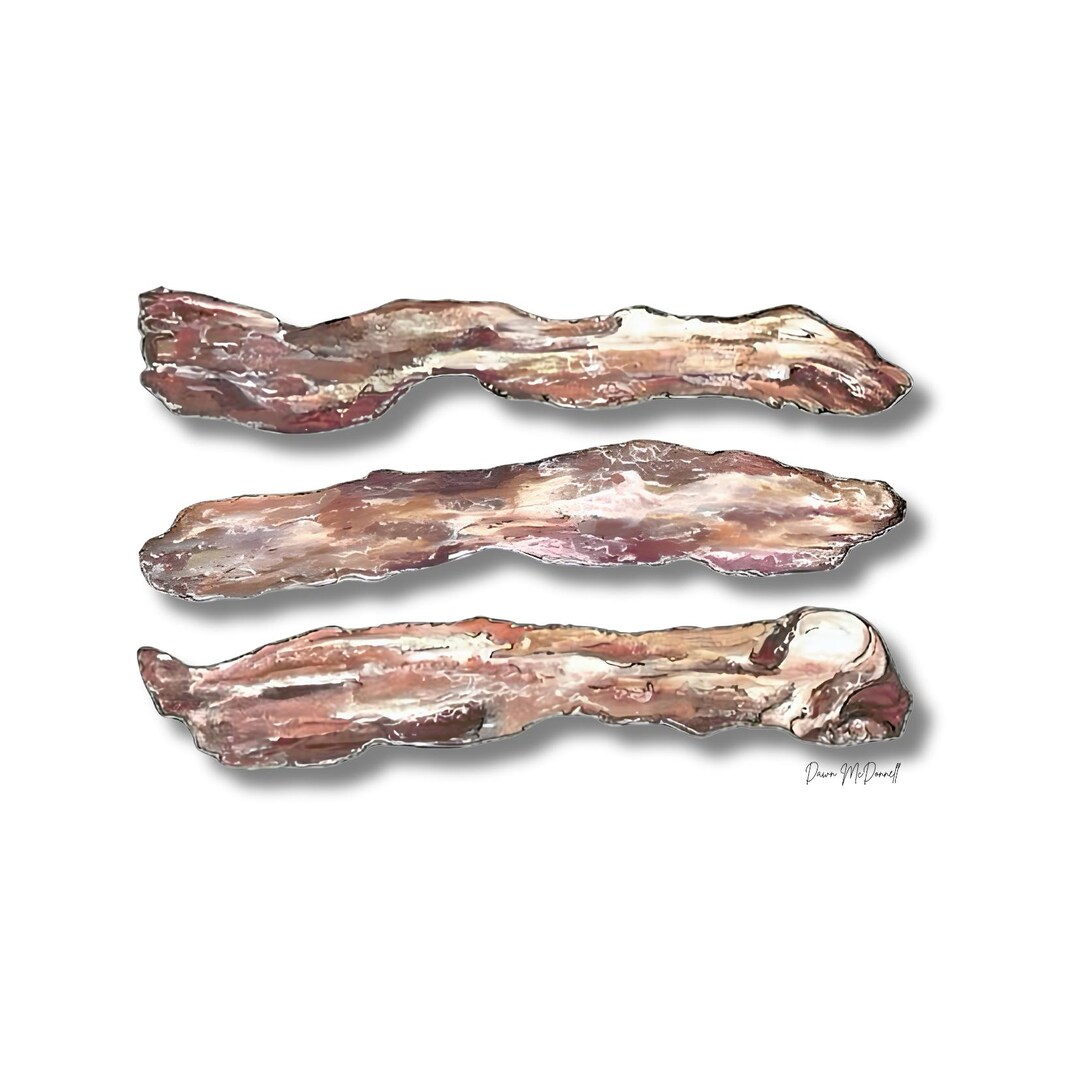 Bacon Art Print, Colorful Wall Decor, Cupcake Print, Printable Art ...