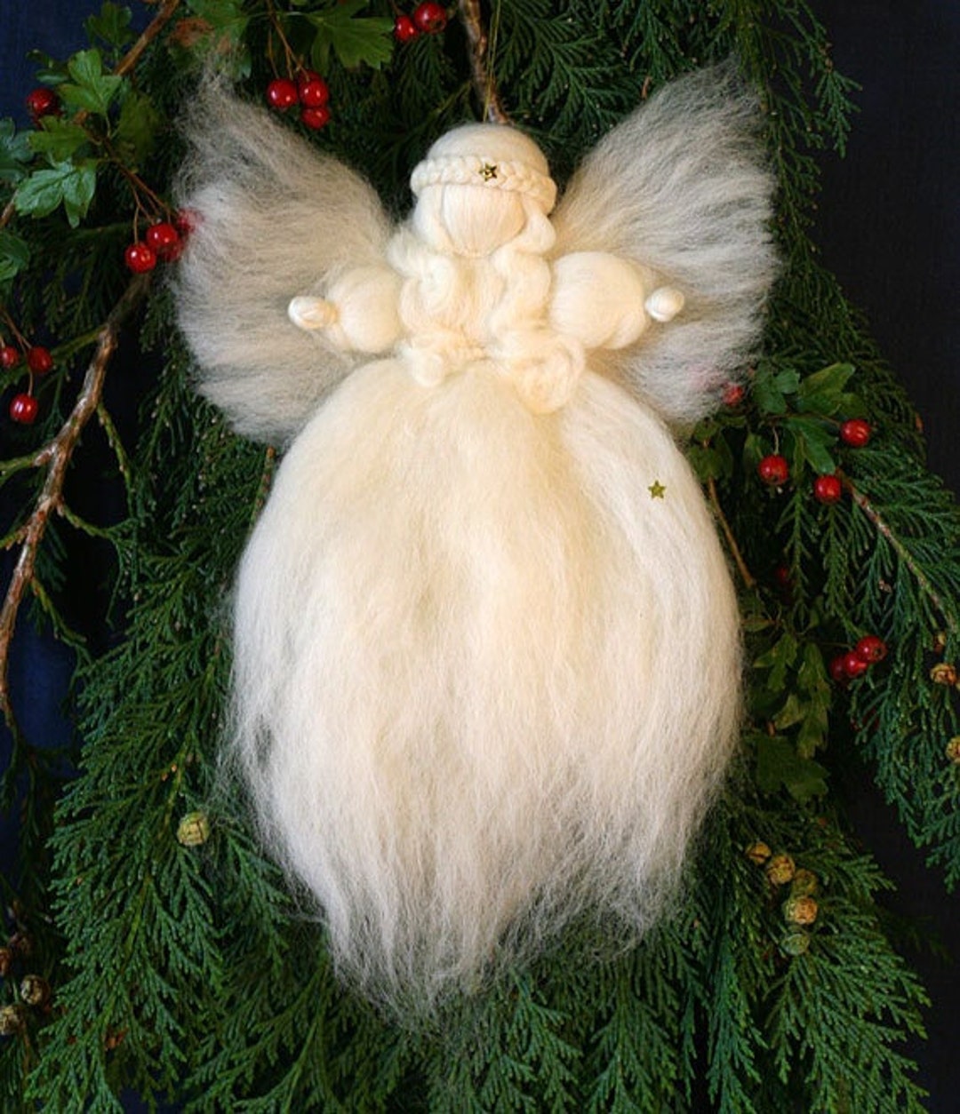 Waldorf, Merino Wool, Angel, Christmas Tree Top Angel, Needle Felted ...