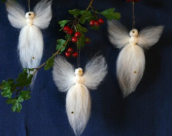 Christmas Angel Needle Felted From Wool, Waldorf Inspried - Etsy