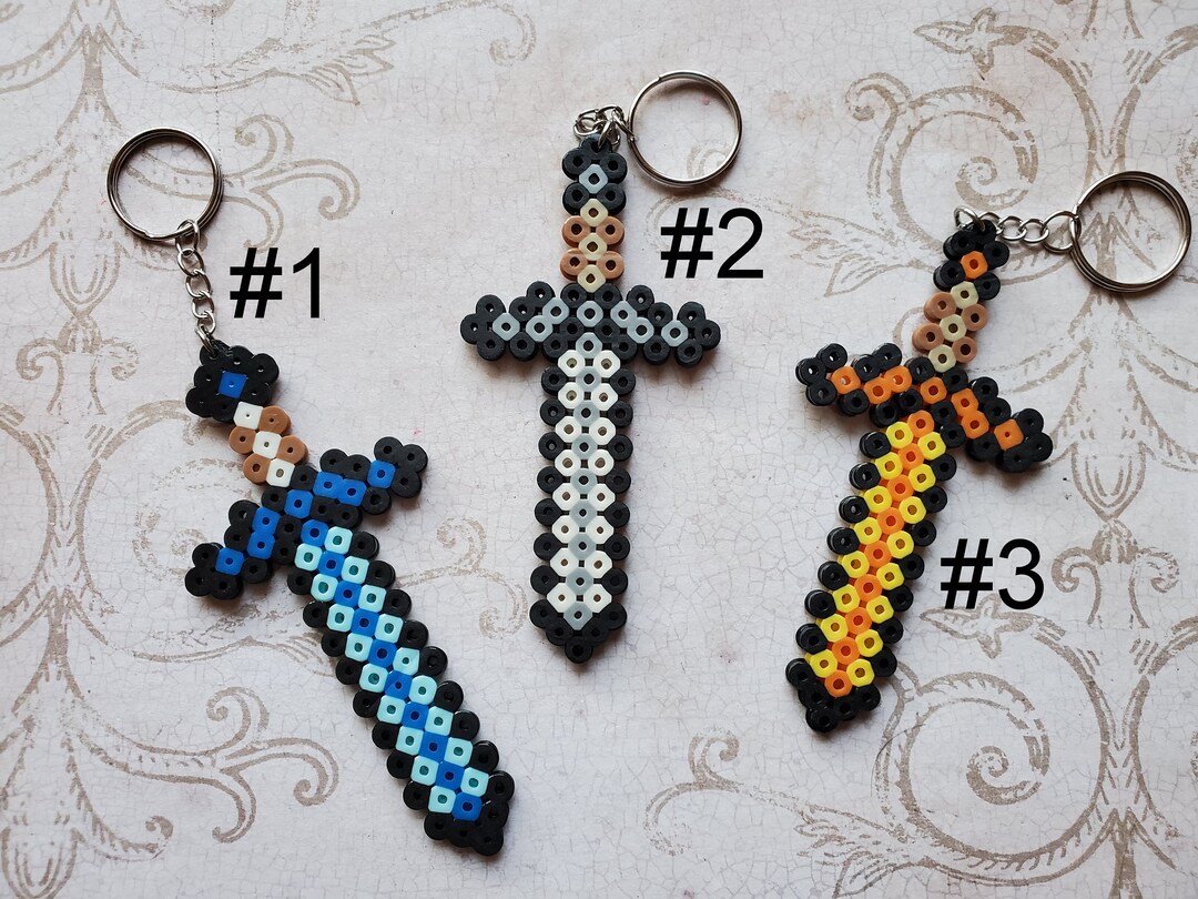 Perler Bead Minecraft Keychains GWL-3 - Etsy