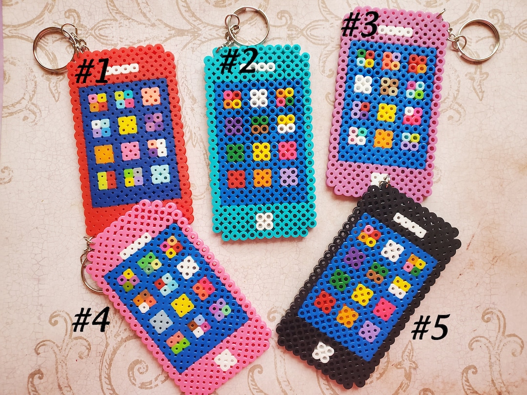 Perler Bead iPhone Keychain Set.... PAC-7 - Etsy