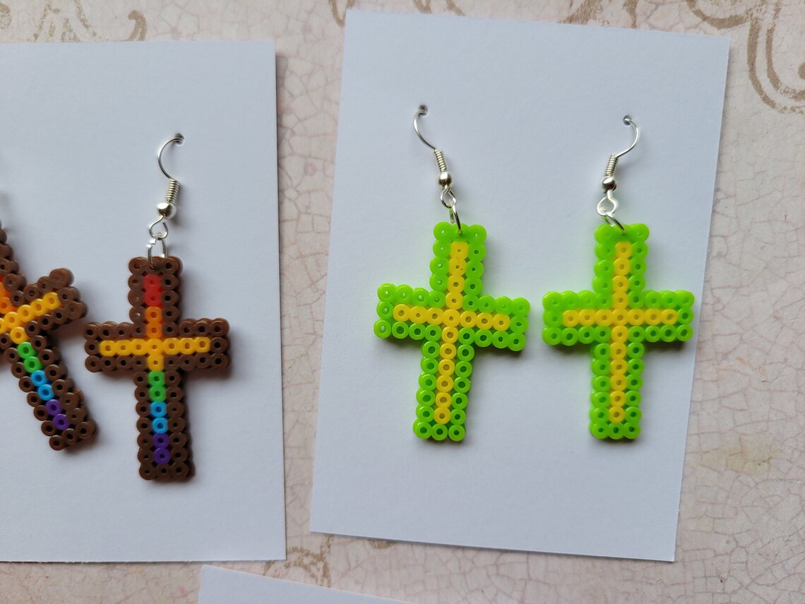Perler Bead Earrings. CAN-11 | Etsy