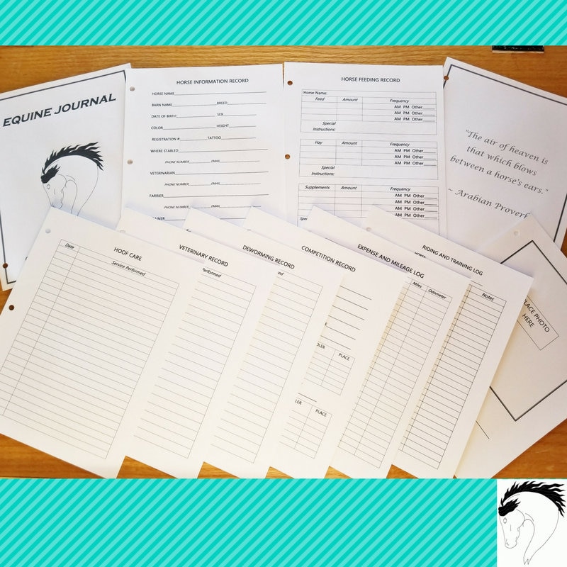 Bundle of Equine Journal System and Tack Inventory, Letter Size, Horse ...