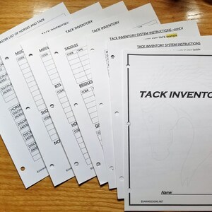 Tack Inventory Journal, Equine Journal System, Horse Planner, Horse ...