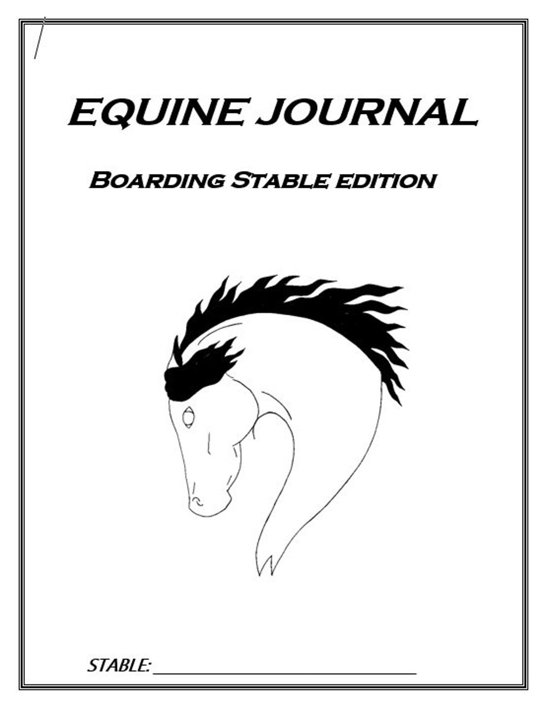 Equine Journal System, Boarding Stable Edition, Letter/a4 Size, Horse ...