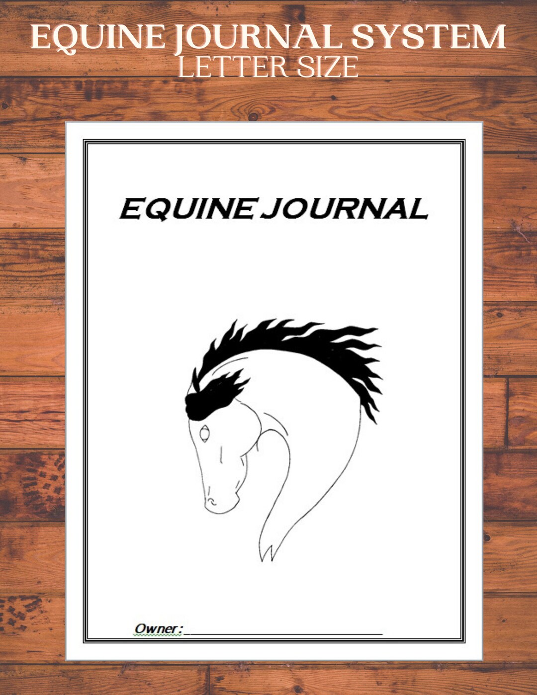 Equine Journal System, Letter Size, Horse Record Keeping, Horse Planner ...