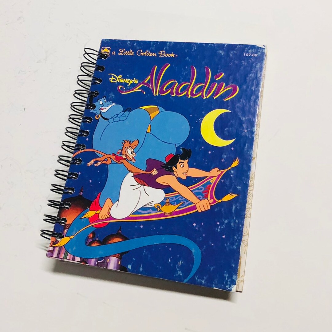 Disney Aladdin Repurposed Litte Golden Book Planner/sketchbook/journal ...