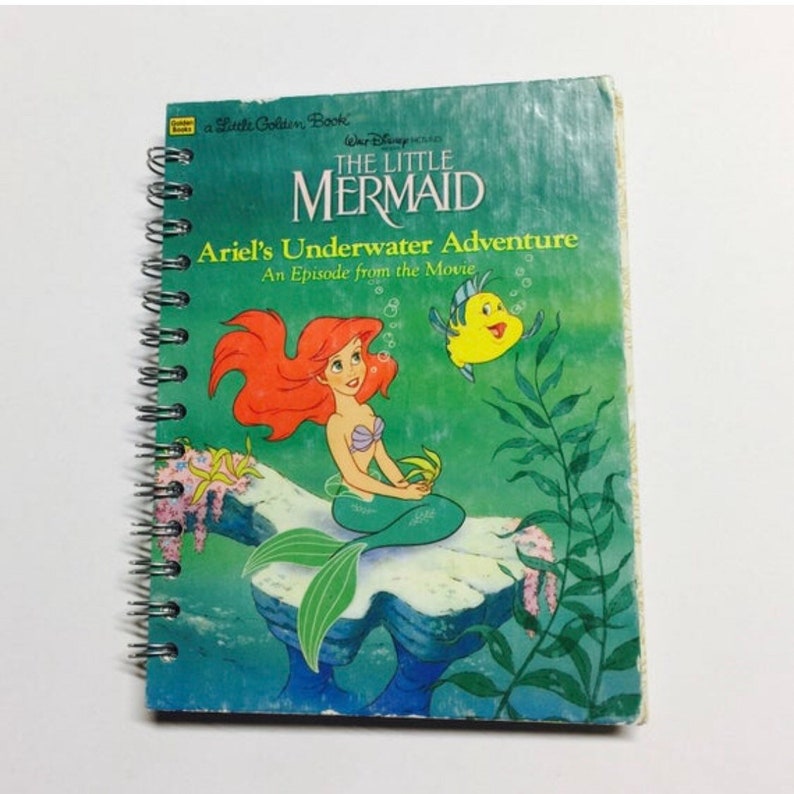 Disney the Little Mermaid Repurposed Little Golden Book Cover Notebook ...