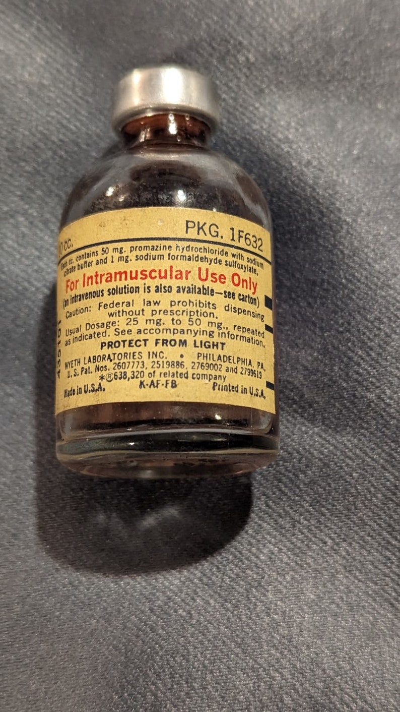 VINTAGE Wyeth SPARINE Hydrochloride Bottle for DISPLAY Only Collectors ...