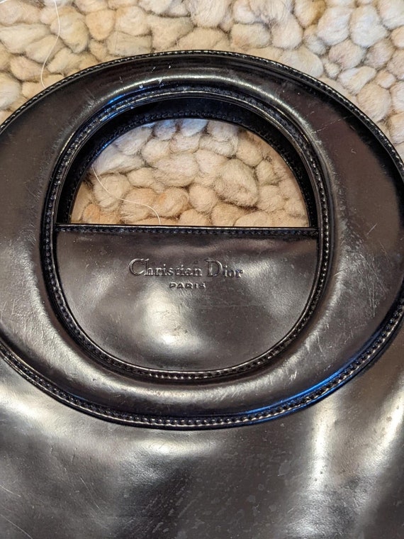 70s Vintage Christian Dior Black Patent Leather Purse… - Gem