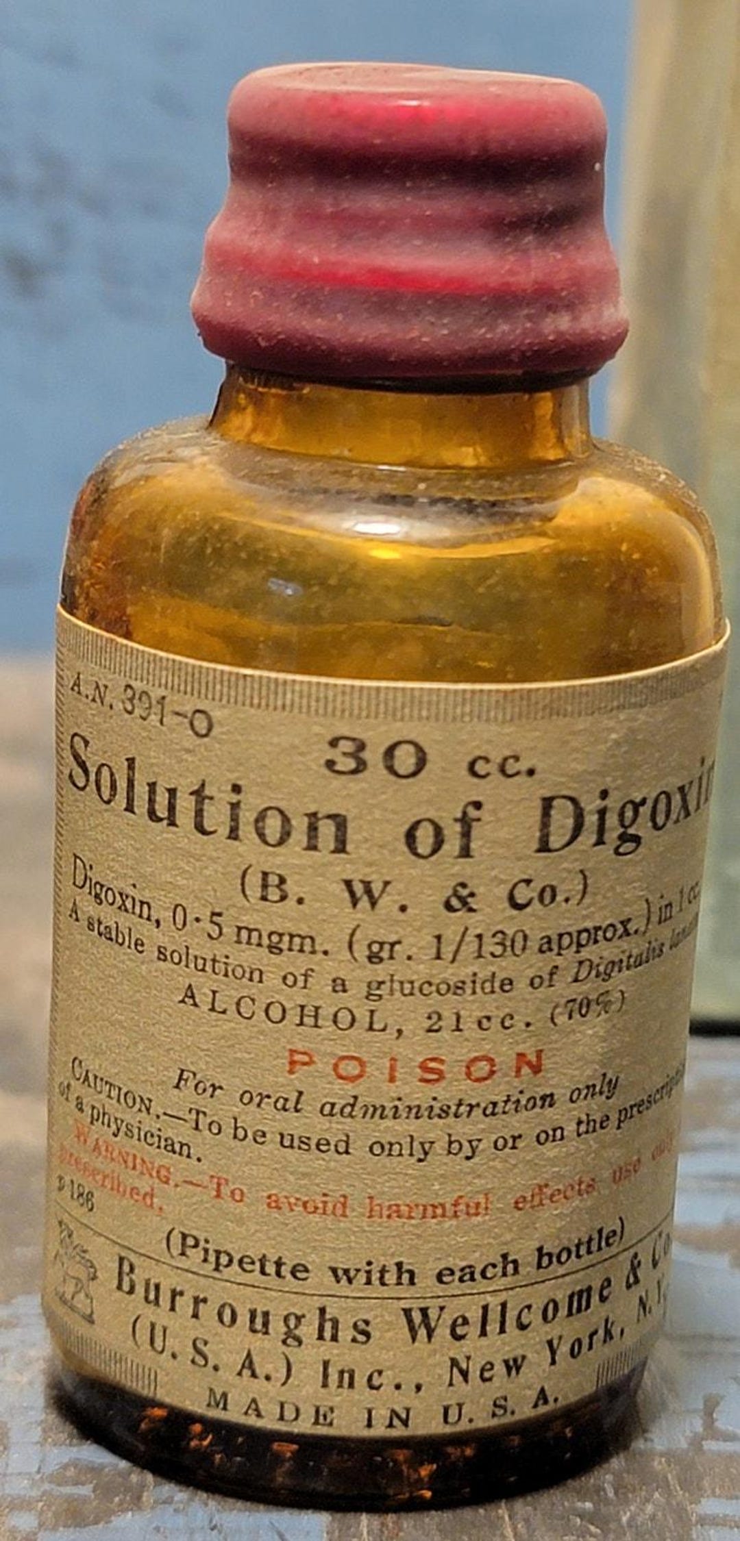 Antique Bottle Digoxin POISON 30cc W Box and Dropper - Etsy