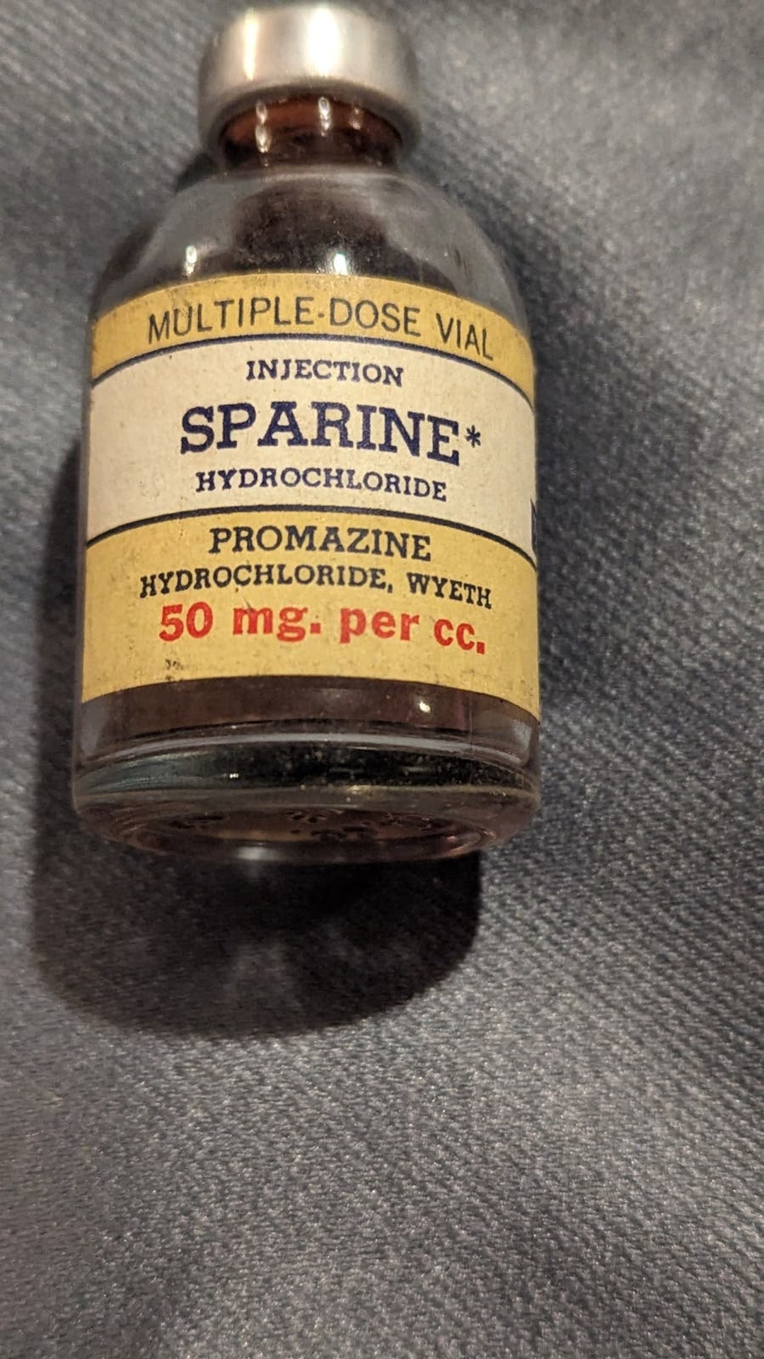 VINTAGE Wyeth SPARINE Hydrochloride Bottle for DISPLAY Only Collectors ...