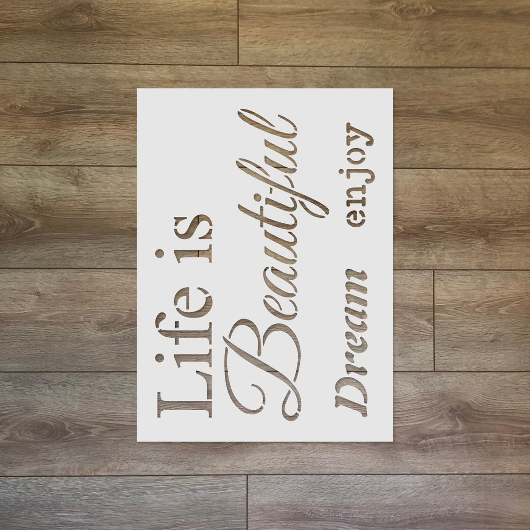 Life is Beautiful Reusable Plastic Stencil - Etsy