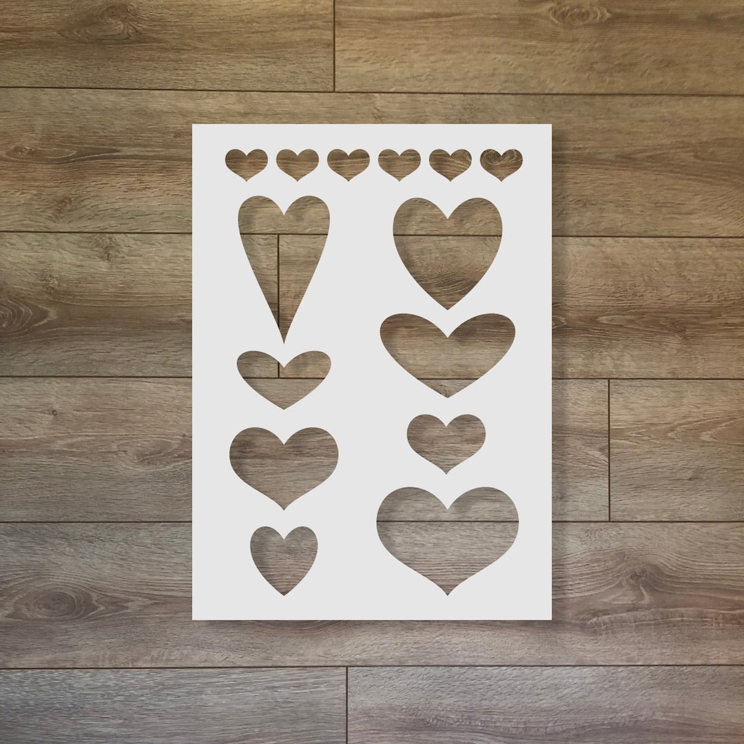 Hearts Love Valentine Stencil - Heart Pattern Mylar Template for Cards ...