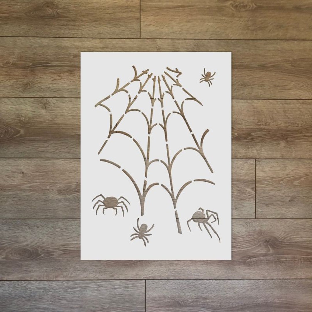 Web and Spiders - Halloween Reusable Plastic Stencil - Etsy