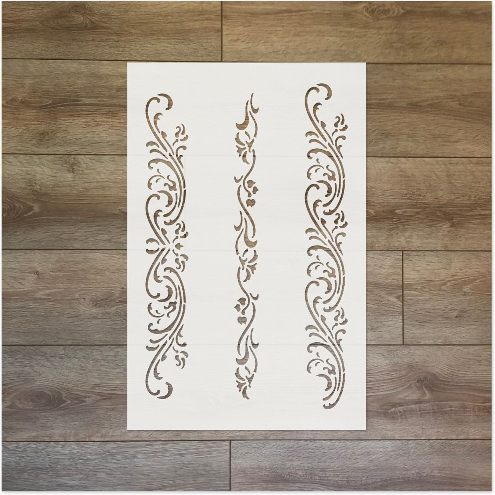 Border Lines, Swirlies Reusable Plastic Stencil - Etsy