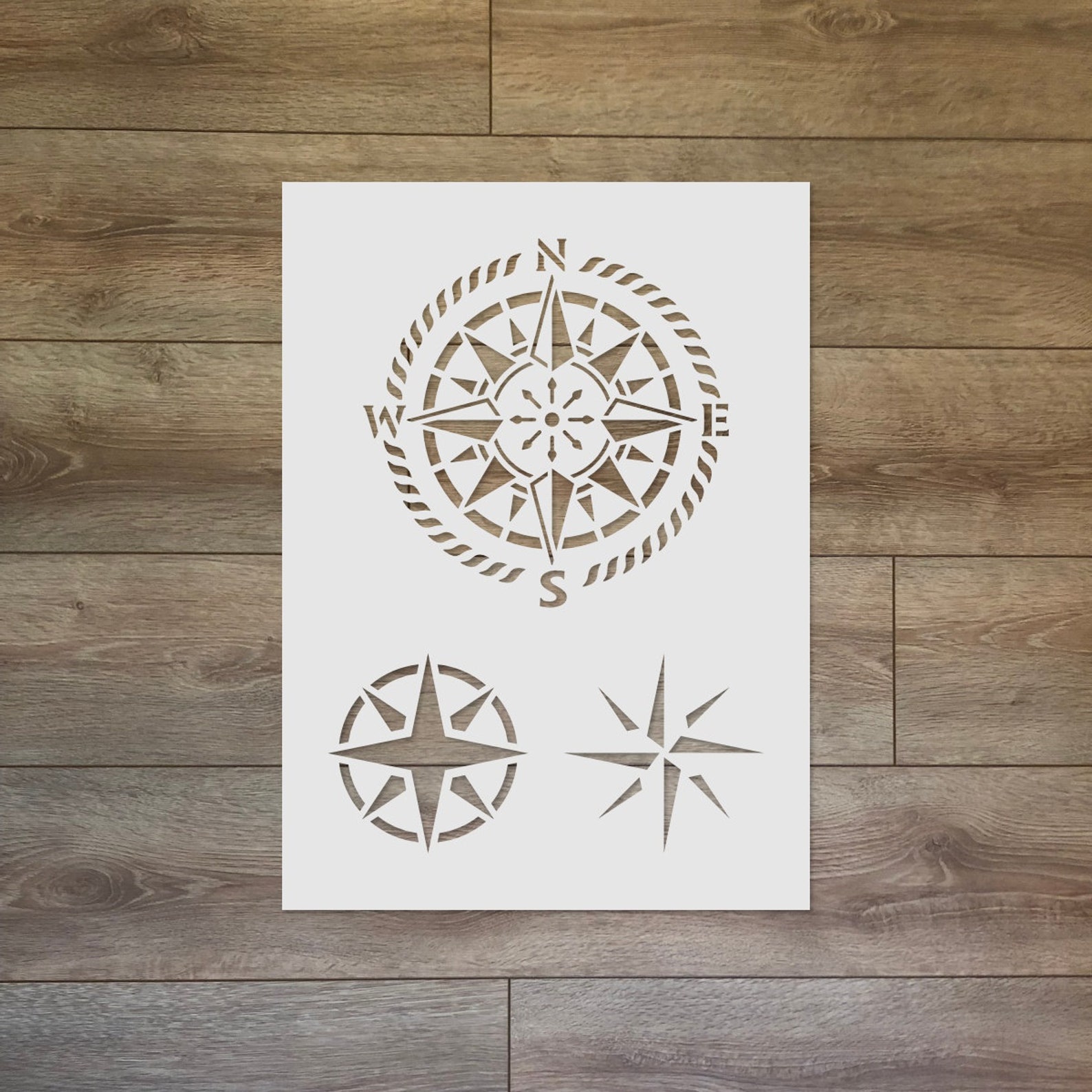 Compass Reusable Plastic Stencil - Etsy